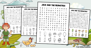 Jack and the Beanstalk Word Search for 1st Grade