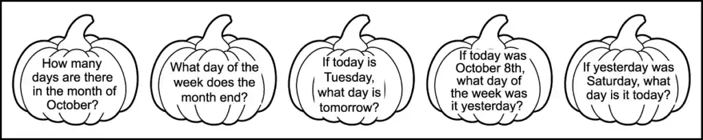 Printable Calendar Worksheet for October 2025