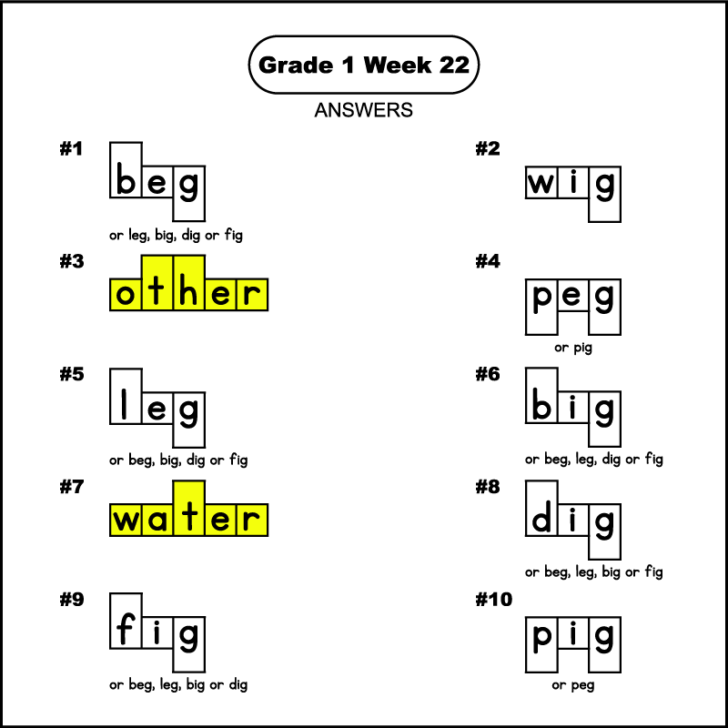 1st Grade Word Shape Puzzles (Weeks 21-24) - Tree Valley Academy