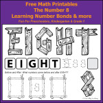 Number Bonds to 8 Free Math Worksheets