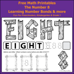Number Bonds to 8 Free Math Worksheets