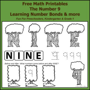 Number Bonds to 9 Free Math Worksheets