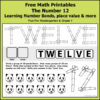 Number Bonds to 12 Free Math Worksheets