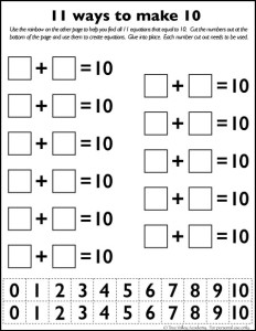 Number Bonds to 10 Worksheets - Tree Valley Academy