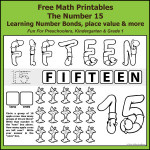 Number Bonds to 15 Free Math Worksheets