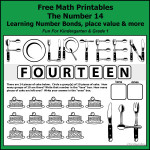 Number Bonds to 14 Free Math Worksheets