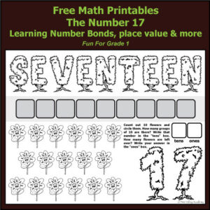 Number Bonds to 17 Free Math Worksheets