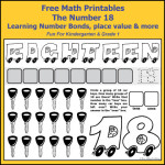 Number Bonds to 18 Free Math Worksheets