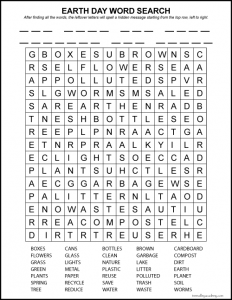 Earth Day Word Puzzles, Vocabulary Games and Activities for Kids