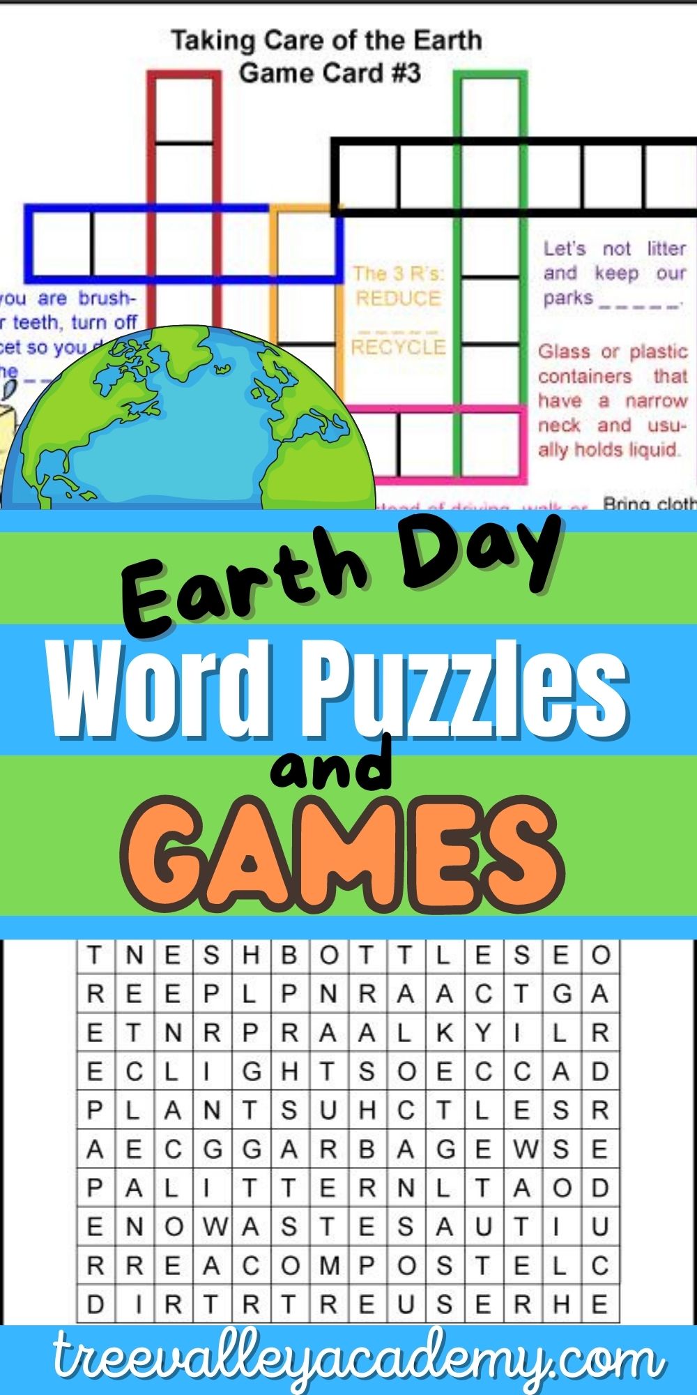 Earth Day Word Puzzles, Vocabulary Games and Activities for Kids