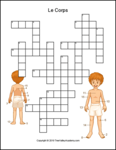 French Body Parts Worksheet - Tree Valley Academy