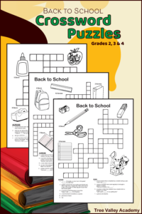Back to School Crossword Puzzles - Tree Valley Academy