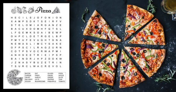 Pizza Word Search for Kids - Tree Valley Academy