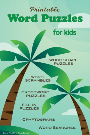 Free Printable Word Puzzles for Kids - Tree Valley Academy