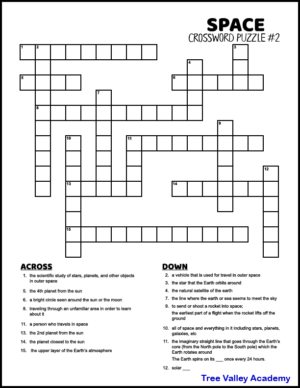 Space Themed Crossword Puzzles - Grades 5 / 6
