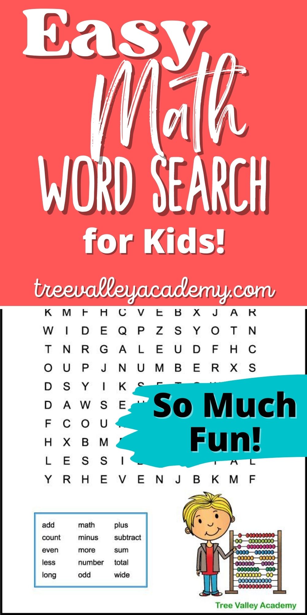 Easy Math Word Search For Kids Tree Valley Academy Easy Math Word Search For Kids Tree Valley Academy
