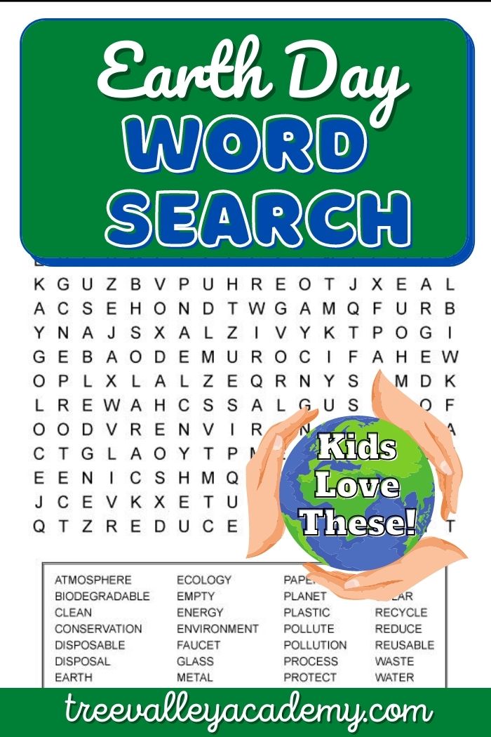Printable Earth Day Word Search for 6th Graders & Older