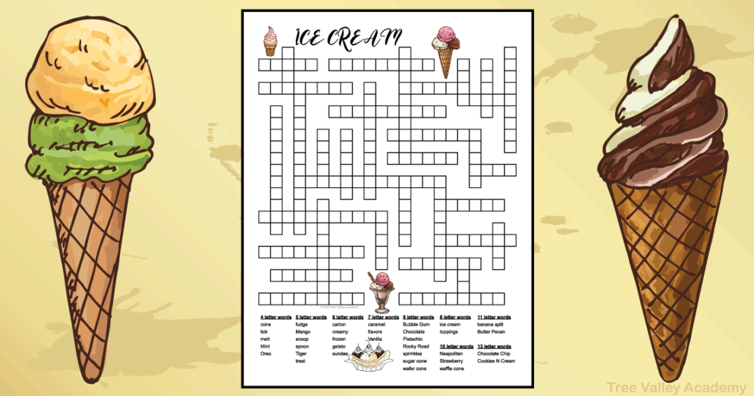 Ice Cream Fill In Puzzle - Tree Valley Academy