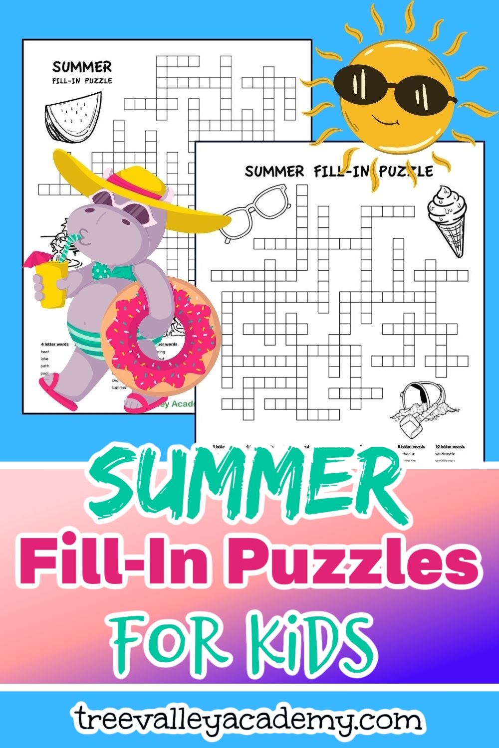 Fun Summer Fill-In Puzzles for Kids - Tree Valley Academy