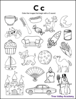 Letter C Sound Worksheets - Tree Valley Academy
