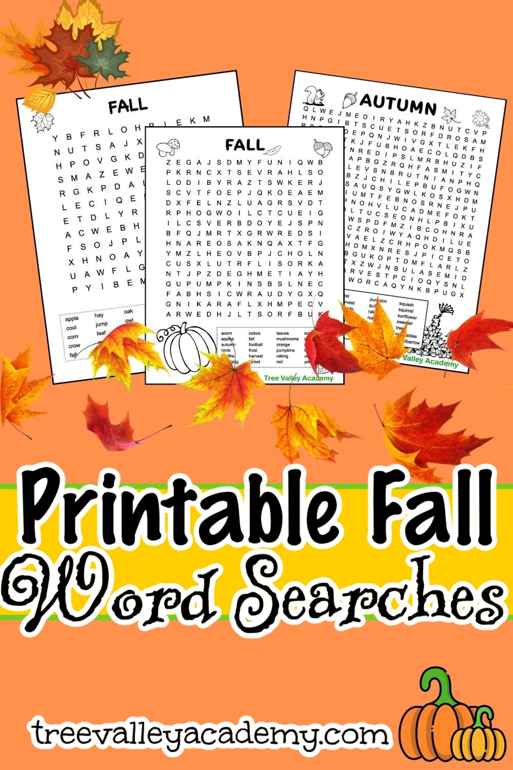 Printable Fall Word Searches for Kids - Tree Valley Academy