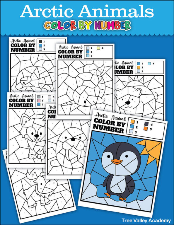 Arctic Animals Color by Number - Tree Valley Academy
