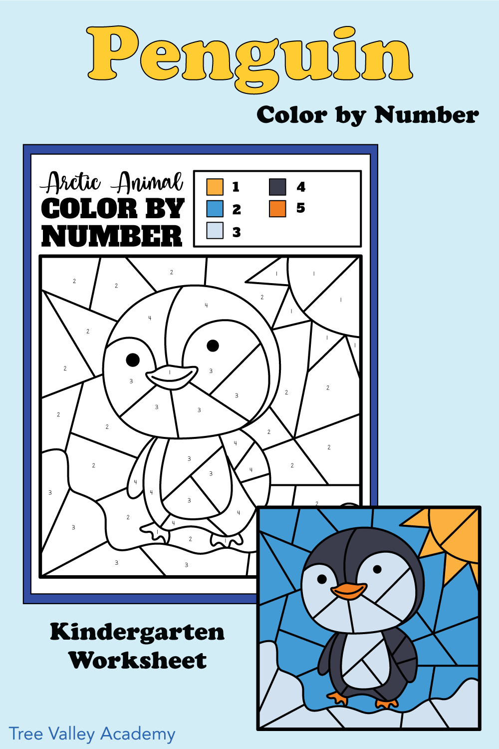 Arctic Animals Color by Number - Tree Valley Academy