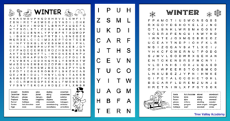 Free Winter Word Searches for Kids - Tree Valley Academy