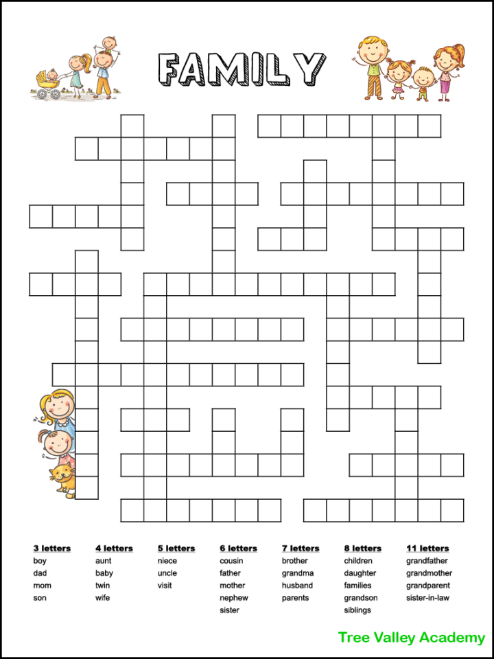 16+ Free Printable Fill In Word Puzzles for Kids - Tree Valley Academy