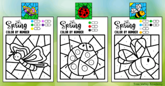 10 Spring Color by Number Worksheets for Preschoolers