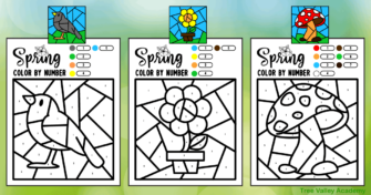 10 Spring Color by Number Worksheets for Preschoolers