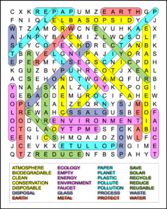 Printable Earth Day Word Search for 6th Graders & Older