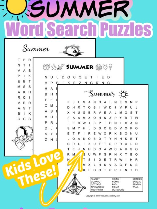 Summer Crossword Puzzles For Kids - Tree Valley Academy