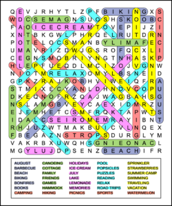 Summer Holidays Word Search - Tree Valley Academy