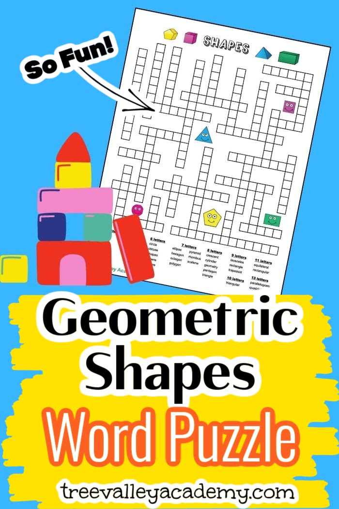 Geometric Shapes Word Puzzle for Kids - Tree Valley Academy