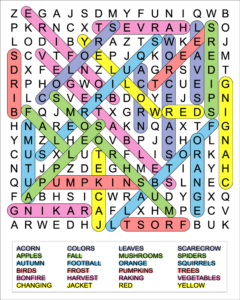 Printable Fall Word Searches for Kids - Tree Valley Academy