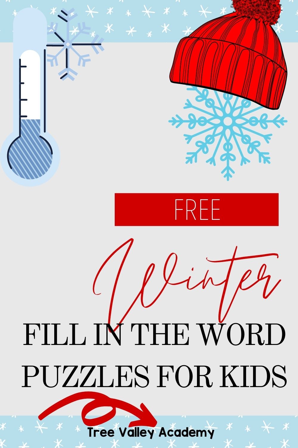 Winter Fill In Word Puzzles for Kids - Tree Valley Academy