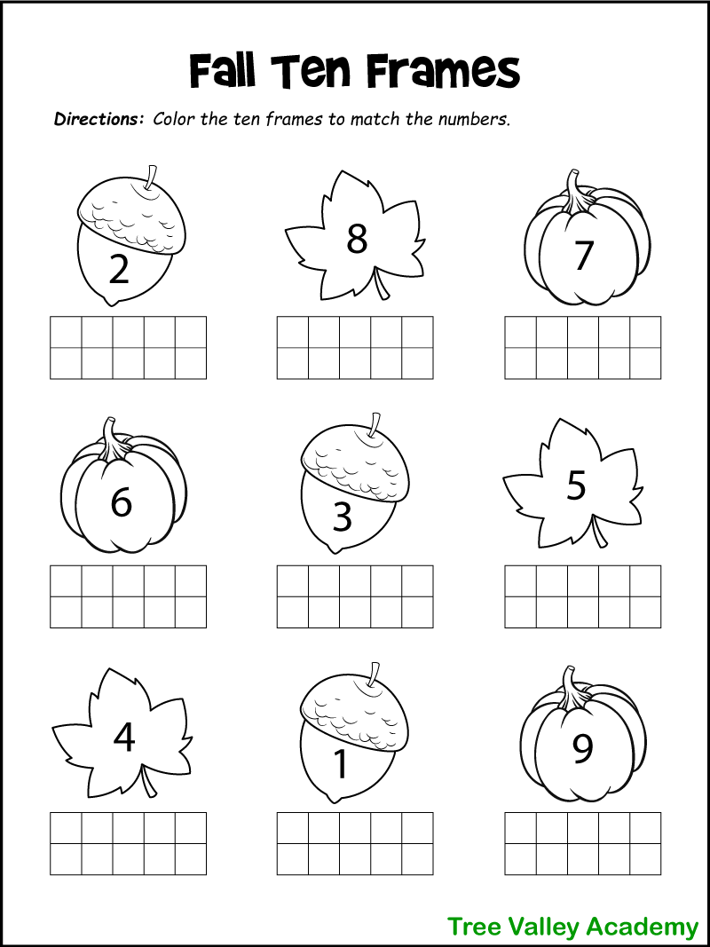 Fall Math Worksheets For Kindergarten Preschool 1st Grade Fall Math Worksheets For Kindergarten Preschool 1st Grade