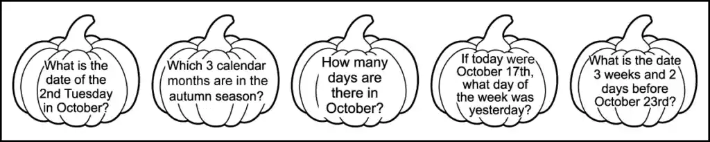 Printable Calendar Worksheet for October 2025