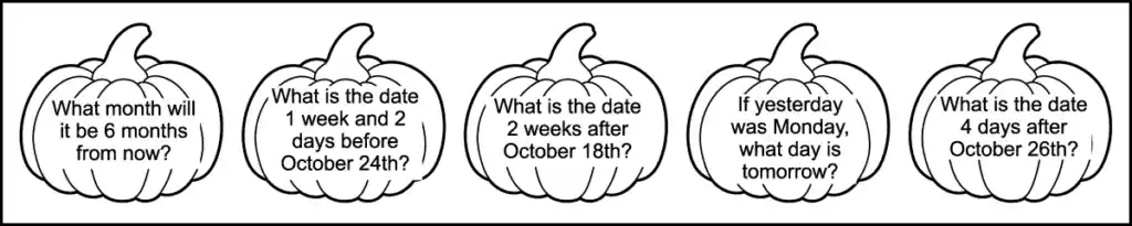 Printable Calendar Worksheet for October 2025