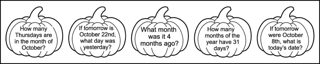 Printable Calendar Worksheet for October 2025