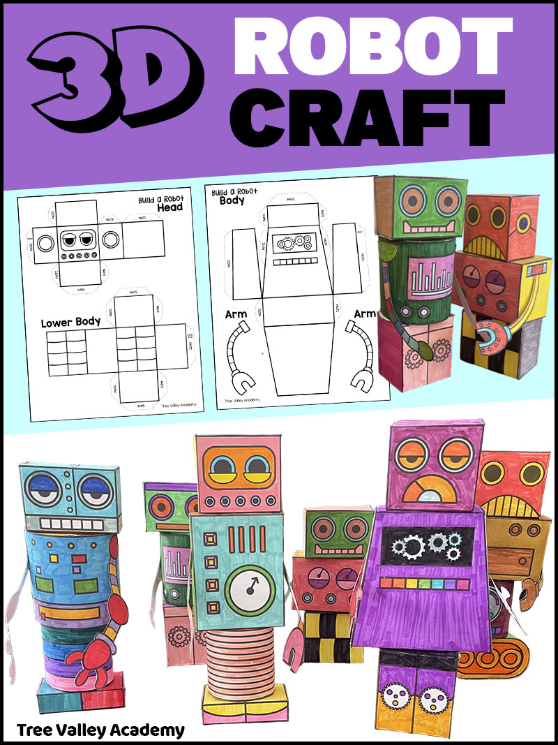 3D Robot Paper Craft - Tree Valley Academy