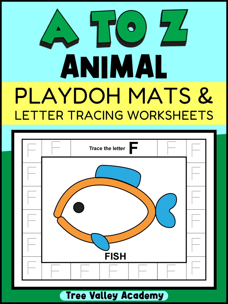 Free Printable Letter Tracing Alphabet Playdoh Mats A to Z