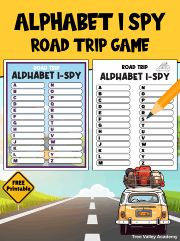 Road Trip Alphabet I Spy Game for Kids Printable