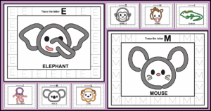 Free Printable Letter Tracing Alphabet Playdoh Mats A to Z