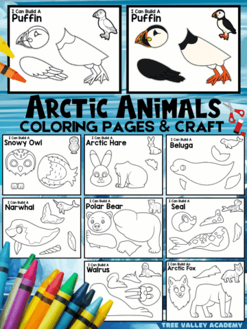 Arctic Animals Cut and Paste Craft - Tree Valley Academy