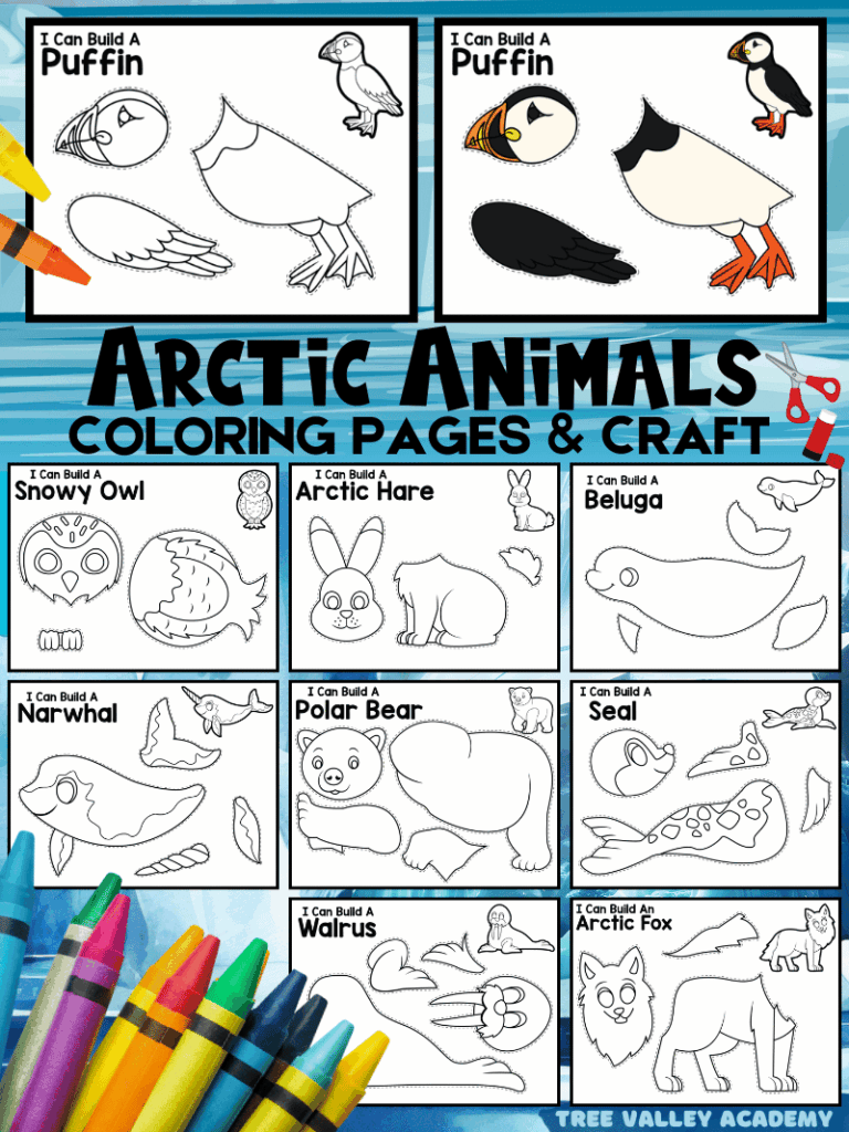 Arctic Animals Cut and Paste Craft - Tree Valley Academy