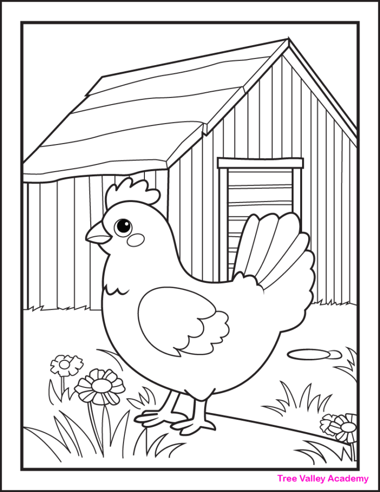 8 Farm Animal Coloring Pages - Tree Valley Academy