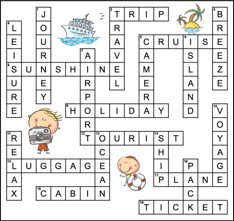 Vacation Crossword Puzzles - Tree Valley Academy