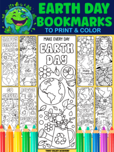 9 Printable Earth Day Bookmarks to Color - Tree Valley Academy